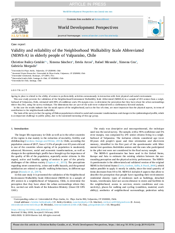 (PDF) Validity and reliability of the Neighborhood Walkability Scale ...