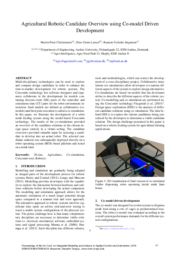 (PDF) Agricultural Robotic Candidate Overview using Co-model Driven Development