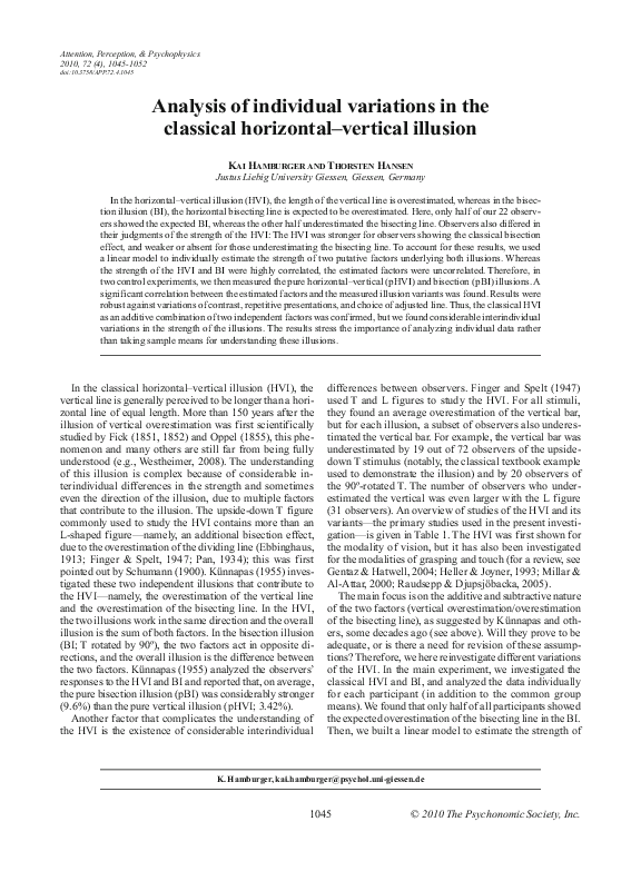 (PDF) Analysis of individual variations in the classical horizontal ...