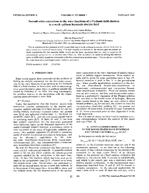 Pdf Second Order Corrections To The Wave Functions Of A Coulomb Field