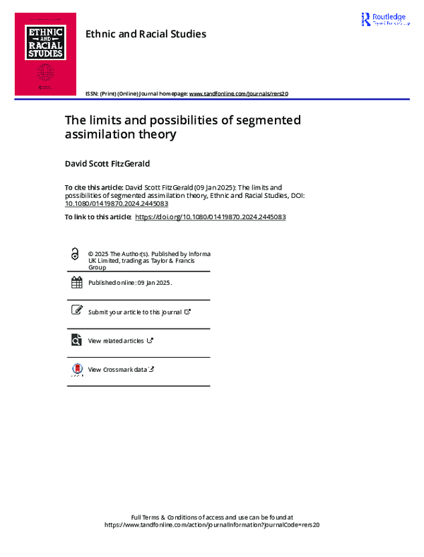 (PDF) The limits and possibilities of segmented assimilation theory