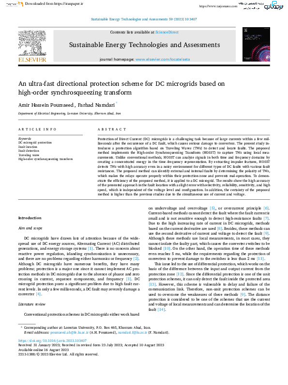 (PDF) An ultra-fast directional protection scheme for DC microgrids ...