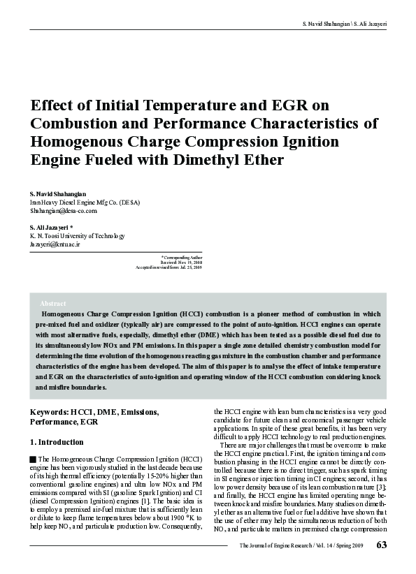 (PDF) Effect of Initial Temperature and Egr on Combustion and Performance Characteristics of ...