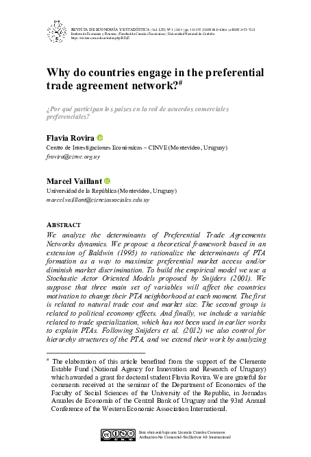 (PDF) Why do countries engage in the preferential trade agreement network?