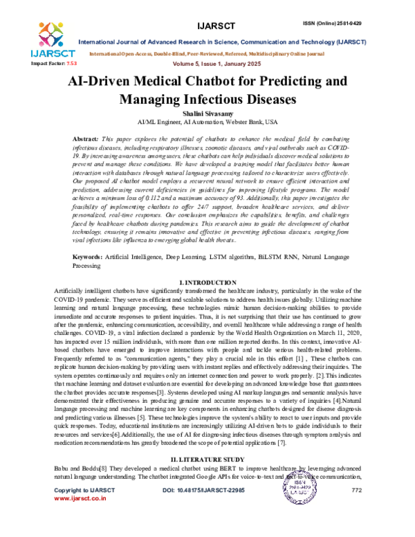 (PDF) AI-Driven Medical Chatbot for Predicting and Managing Infectious ...