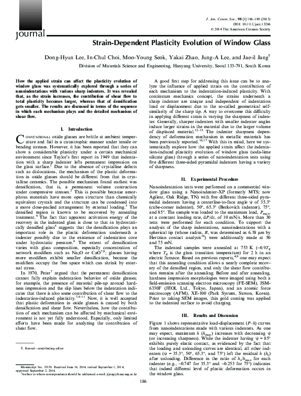 (PDF) Strain-Dependent Plasticity Evolution of Window Glass