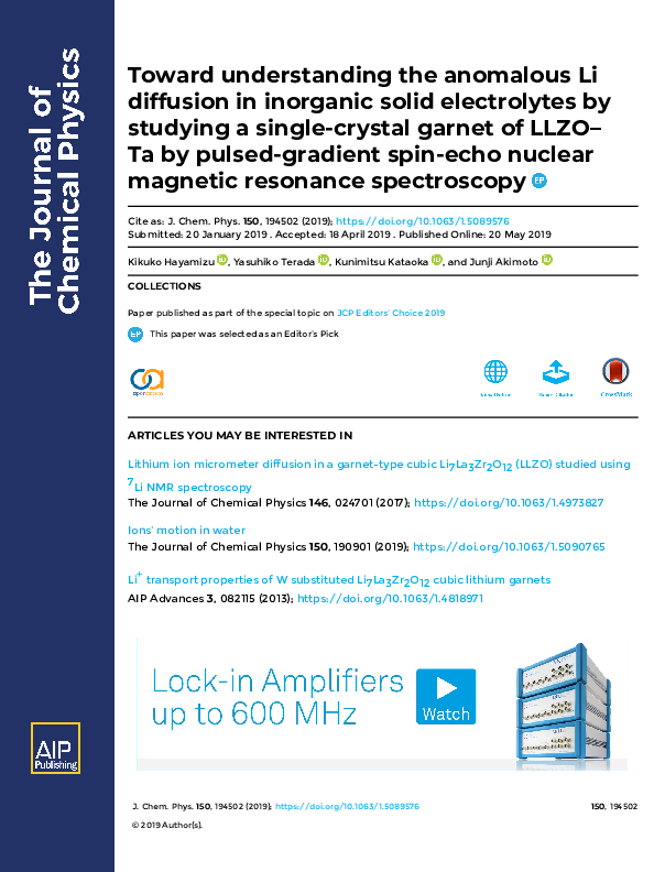 (PDF) Toward understanding the anomalous Li diffusion in inorganic ...