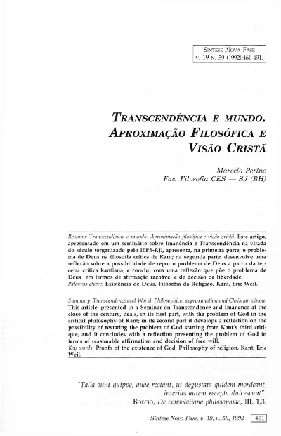 (PDF) Transcendência e Mundo