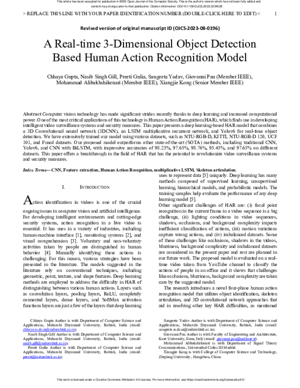 (PDF) A Real-time 3-Dimensional Object Detection Based Human Action Recognition Model