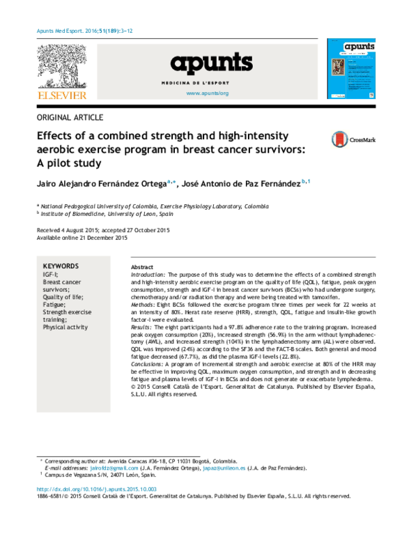 (PDF) Effects of a combined strength and high-intensity aerobic ...