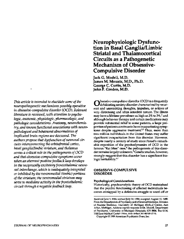 (PDF) Neurophysiologic dysfunction in basal ganglia/limbic striatal and ...