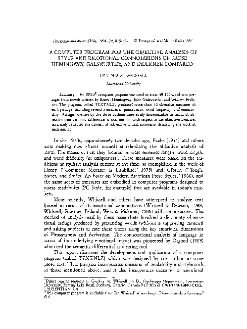 (PDF) A Computer Program for the Objective Analysis of Style and ...
