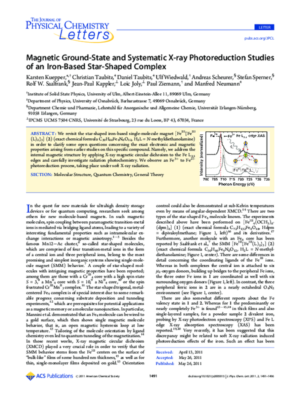 (PDF) Magnetic Ground-State and Systematic X-ray Photoreduction Studies ...