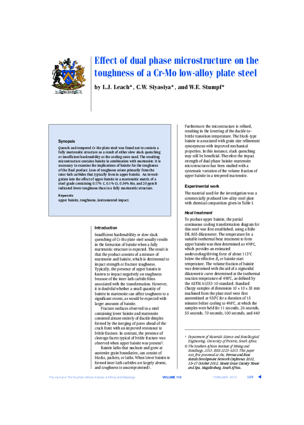 (PDF) Effect of dual phase microstructure on the toughness of a Cr-Mo ...
