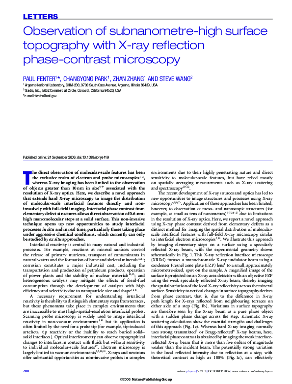 (PDF) Observation of subnanometre-high surface topography with X-ray ...