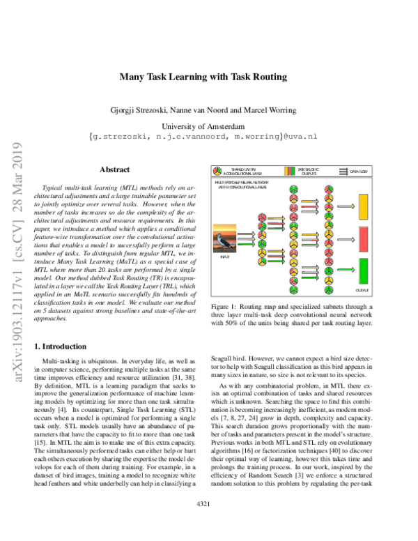 (PDF) Many Task Learning With Task Routing