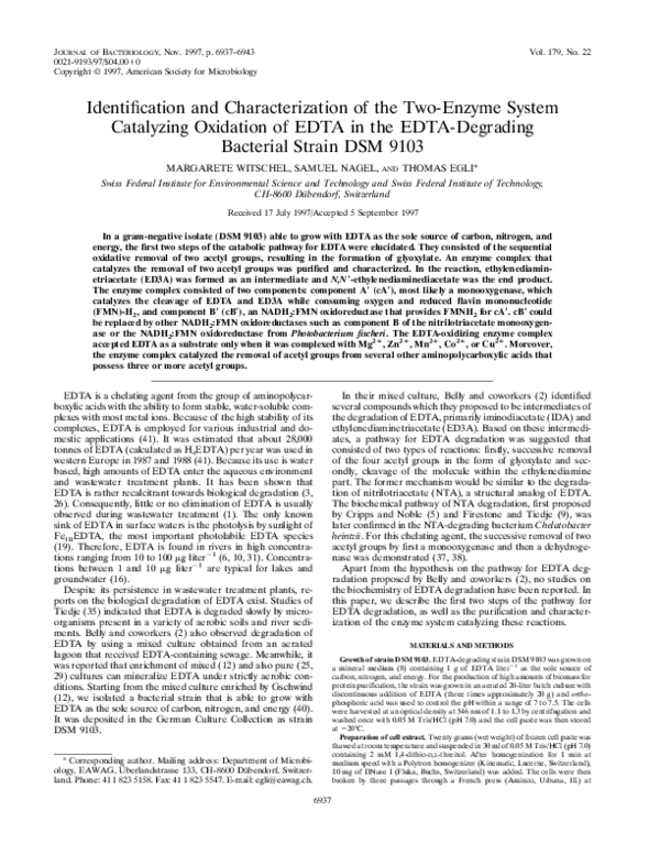 (PDF) Identification and characterization of the two-enzyme system ...