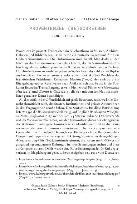(PDF) (With Sarah Gaber and Stefanie Hundehege:) Provenienzen (be ...