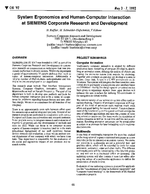 (PDF) System ergonomics and human-computer interaction at SIEMENS ...
