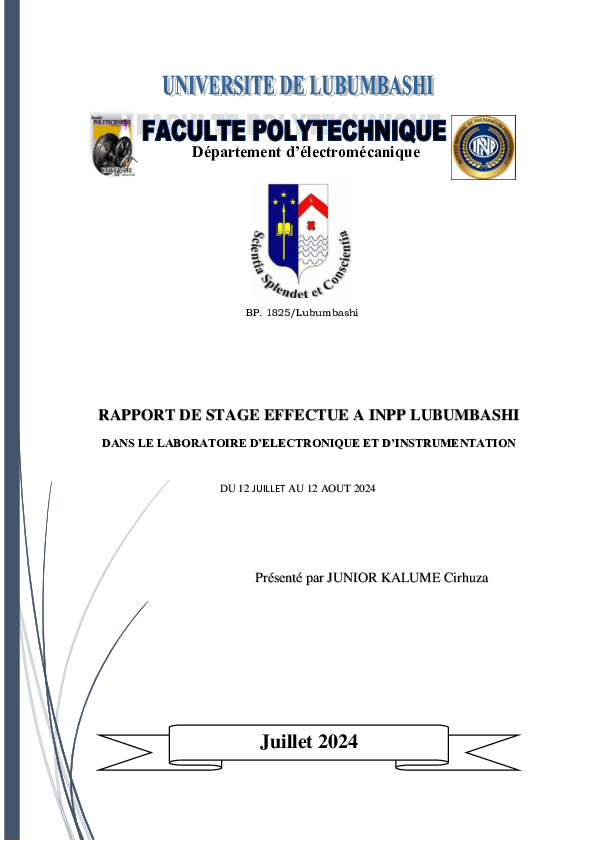 (PDF) RAPPORT DE STAGE INPP JUNIOR KALUME CIRHUZA