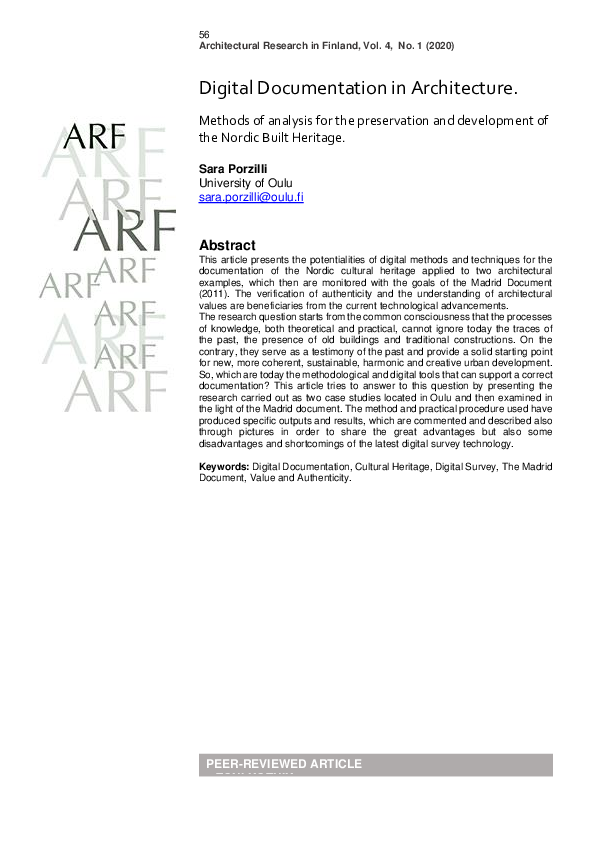 (PDF) Digital Documentation in Architecture
