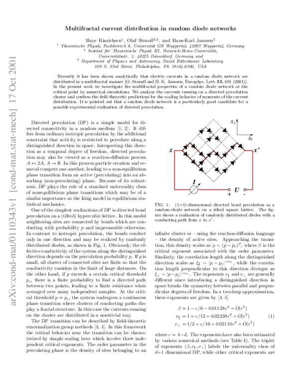 (PDF) Multifractal current distribution in random-diode networks