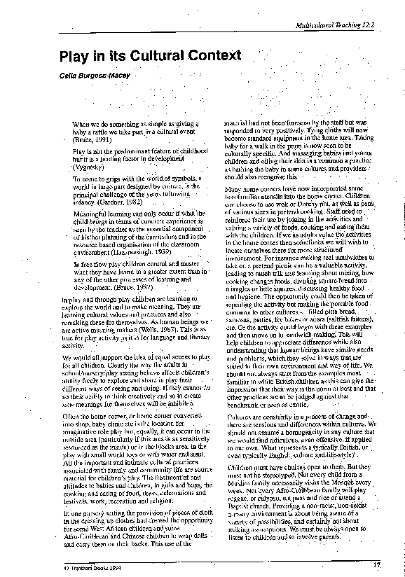 (PDF) Play in Its Cultural Context