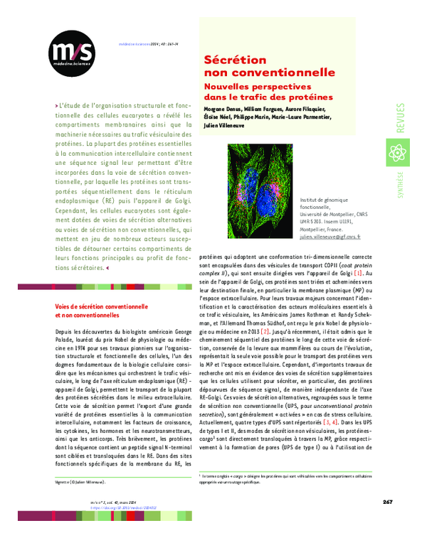 (PDF) Sécrétion non conventionnelle