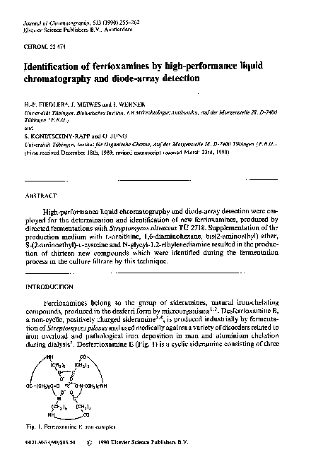 (PDF) Identificationof ferrioxamines by high-performance liquid chromatography and diode-array ...