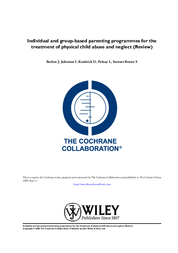 (PDF) Individual and group-based parenting programmes for the treatment ...