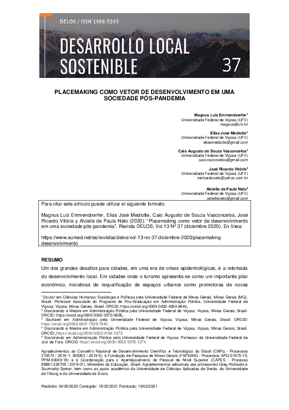 (PDF) Placemaking as a vector and development instrument in the post ...