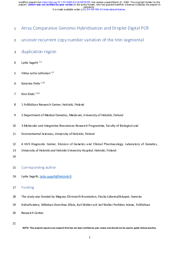 (PDF) Array Comparative Genomic Hybridisation and Droplet Digital PCR ...