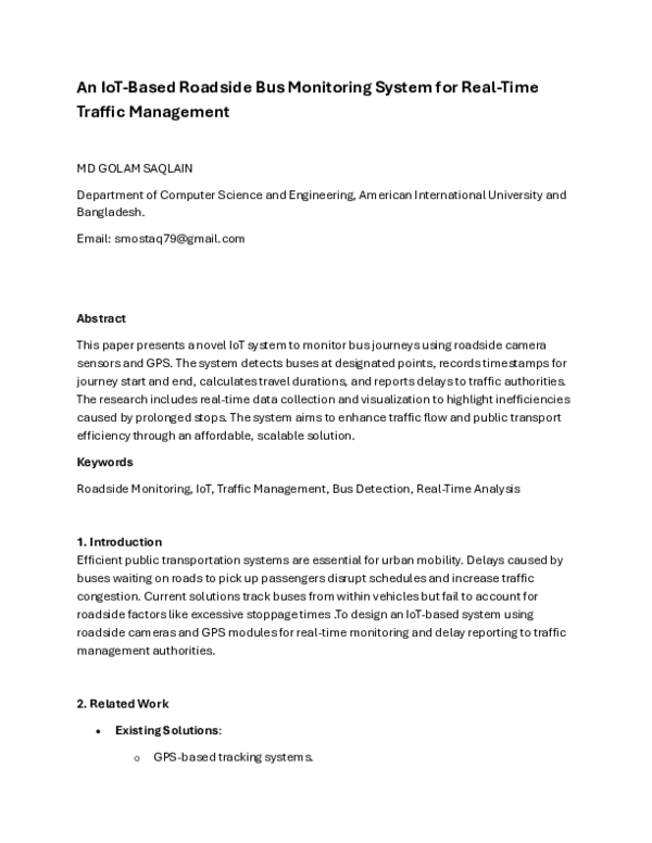 (PDF) An IoT-Based Roadside Bus Monitoring System for Real-Time Traffic Management