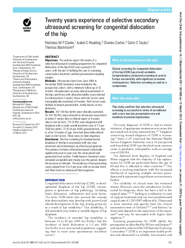 (PDF) Twenty years experience of selective secondary ultrasound ...