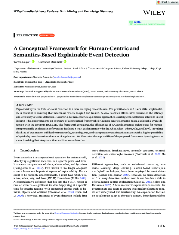 (PDF) A Conceptual Framework for Human-Centric and Semantics-Based Explainable Event Detection