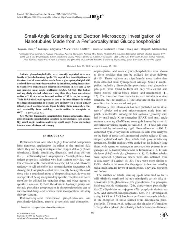 (PDF) Small-Angle Scattering and Electron Microscopy Investigation of ...