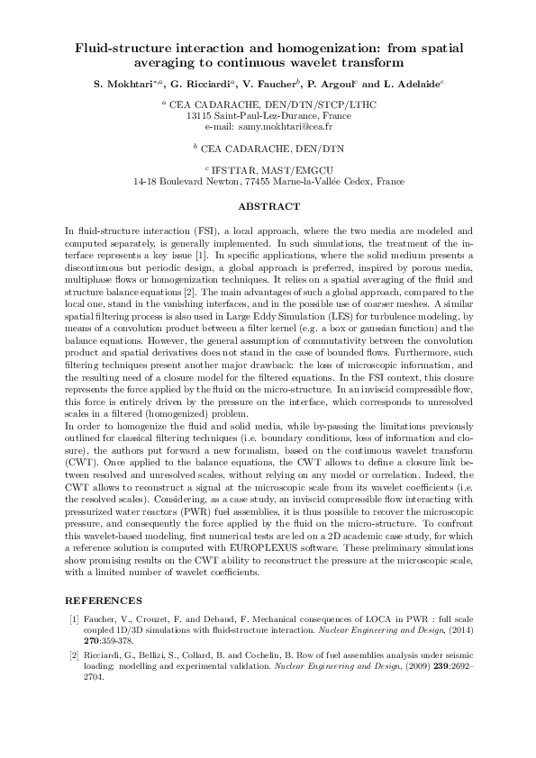 Pdf Fluid Structure Interaction And Homogenization From Spatial