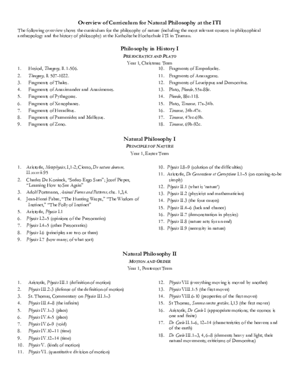 (PDF) Overview of Curriculum for Natural Philosophy