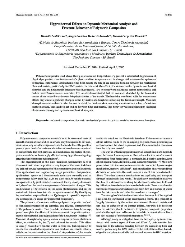 (PDF) Hygrothermal effects on dynamic mechanical snalysis and fracture ...
