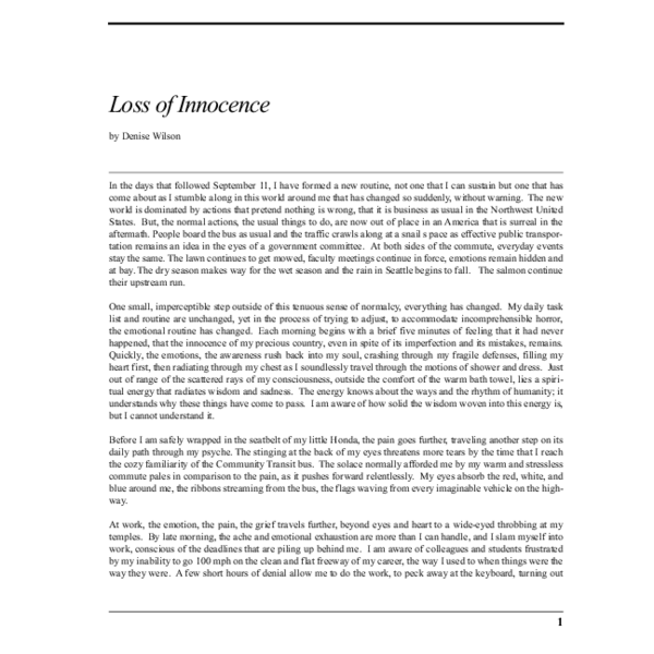 (PDF) The Loss of Innocence