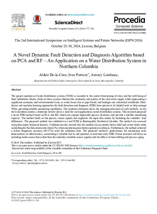 Pdf A Novel Dynamic Fault Detection And Diagnosis Algorithm Based On