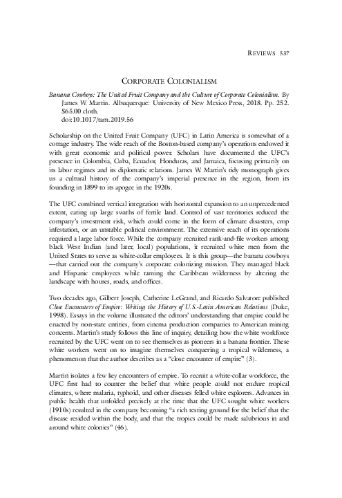 (PDF) Corporate Colonialism - Banana Cowboys: The United Fruit Company ...