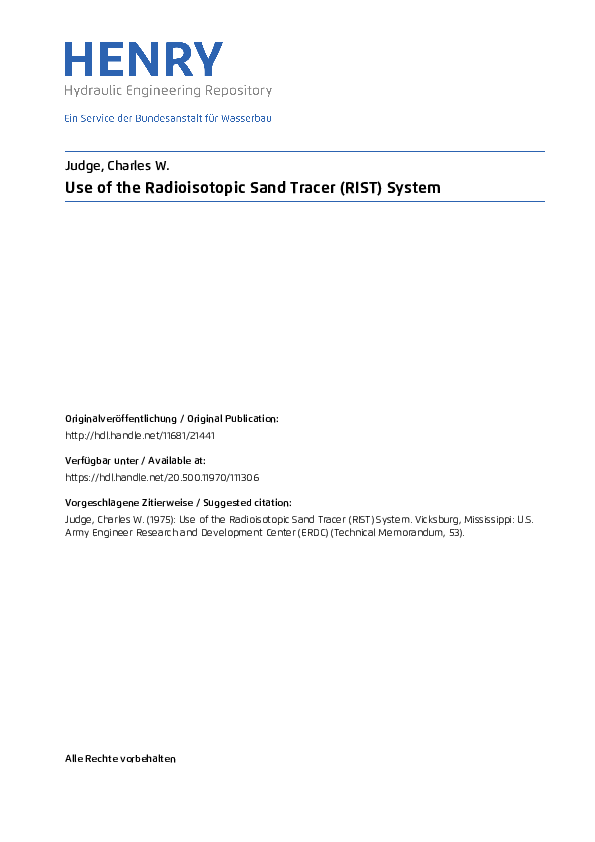 (PDF) Use of the radioisotopic sand tracer (RIST) system