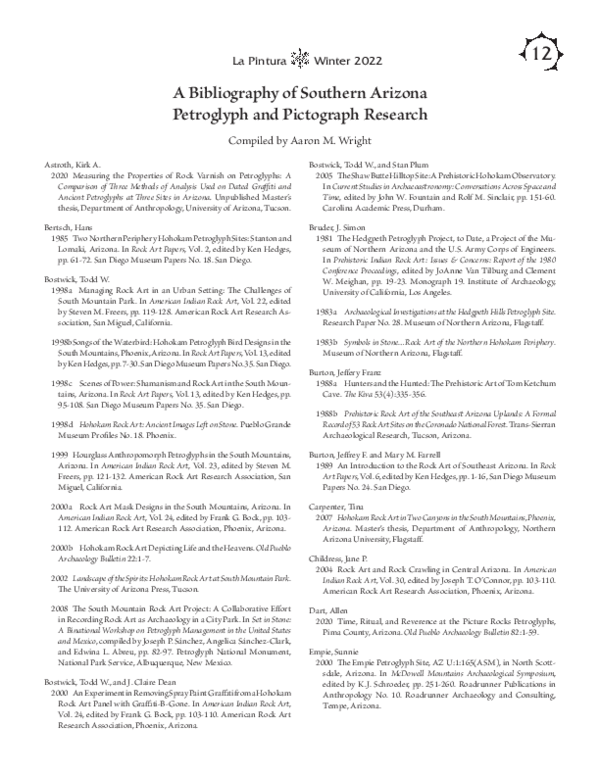 (PDF) A Bibliography of Southern Arizona Petroglyph and Pictograph Research