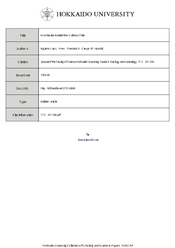 (PDF) An Orbicular Tonalite From Caldera, Chile
