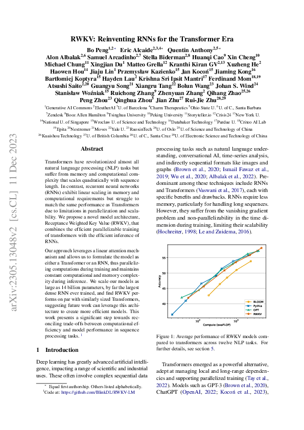 (PDF) RWKV: Reinventing RNNs for the Transformer Era