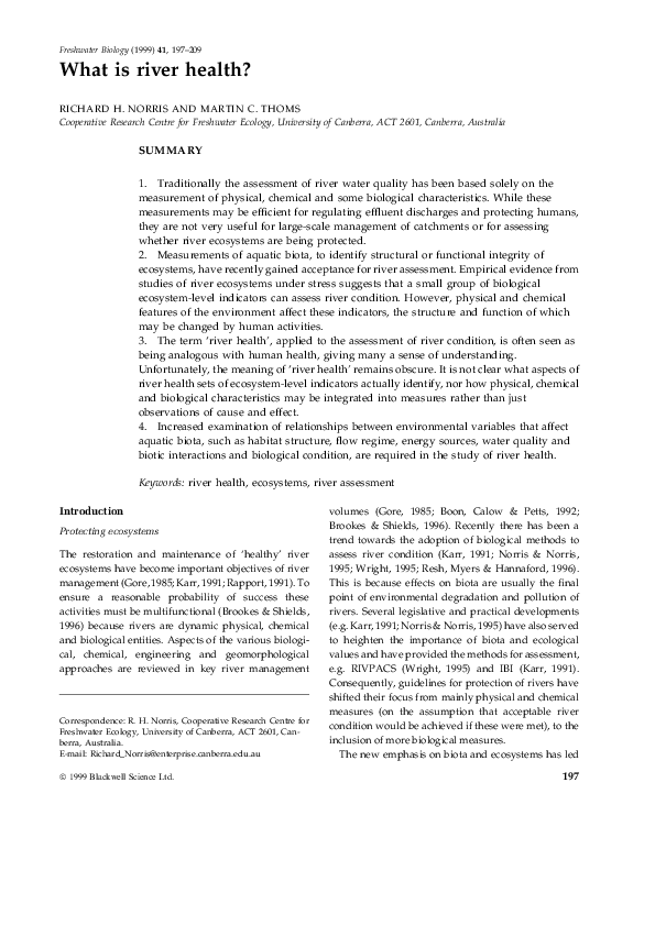 (PDF) What is river health