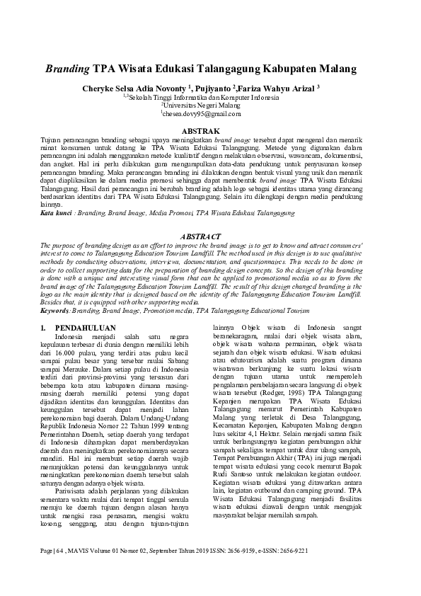 (PDF) Branding TPA Wisata Edukasi Talangagung Kabupaten Malang