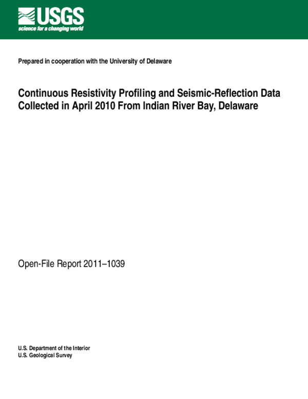(PDF) Resistivity and Seismic Data from Indian River Bay