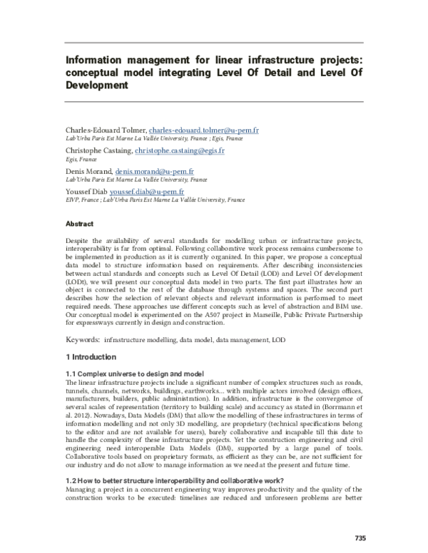 (PDF) Information management for linear infrastructure projects ...